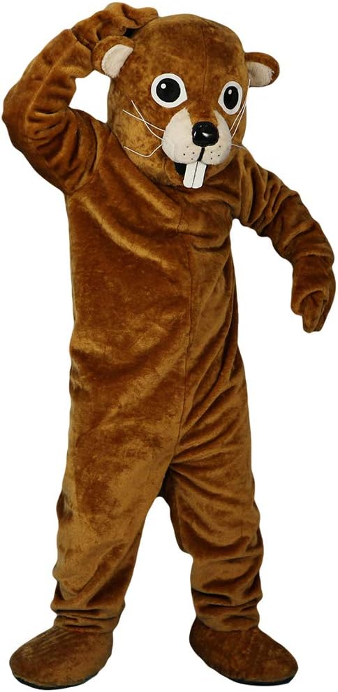 Amazon.com: Brown Gopher Mole Mouse Mascot Costume Cartoon Fancy Dress ...