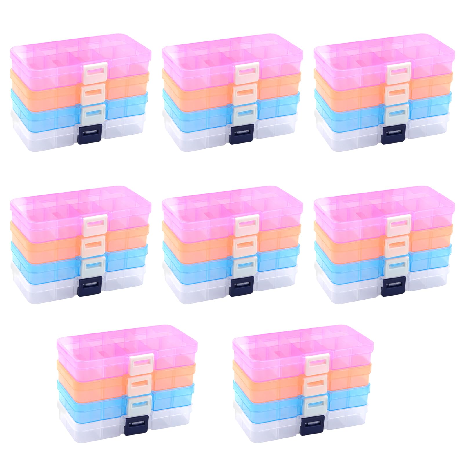 Amazon.com: KINJOEK 32 Pack 10 Grids Plastic Bead Organizer Containers ...