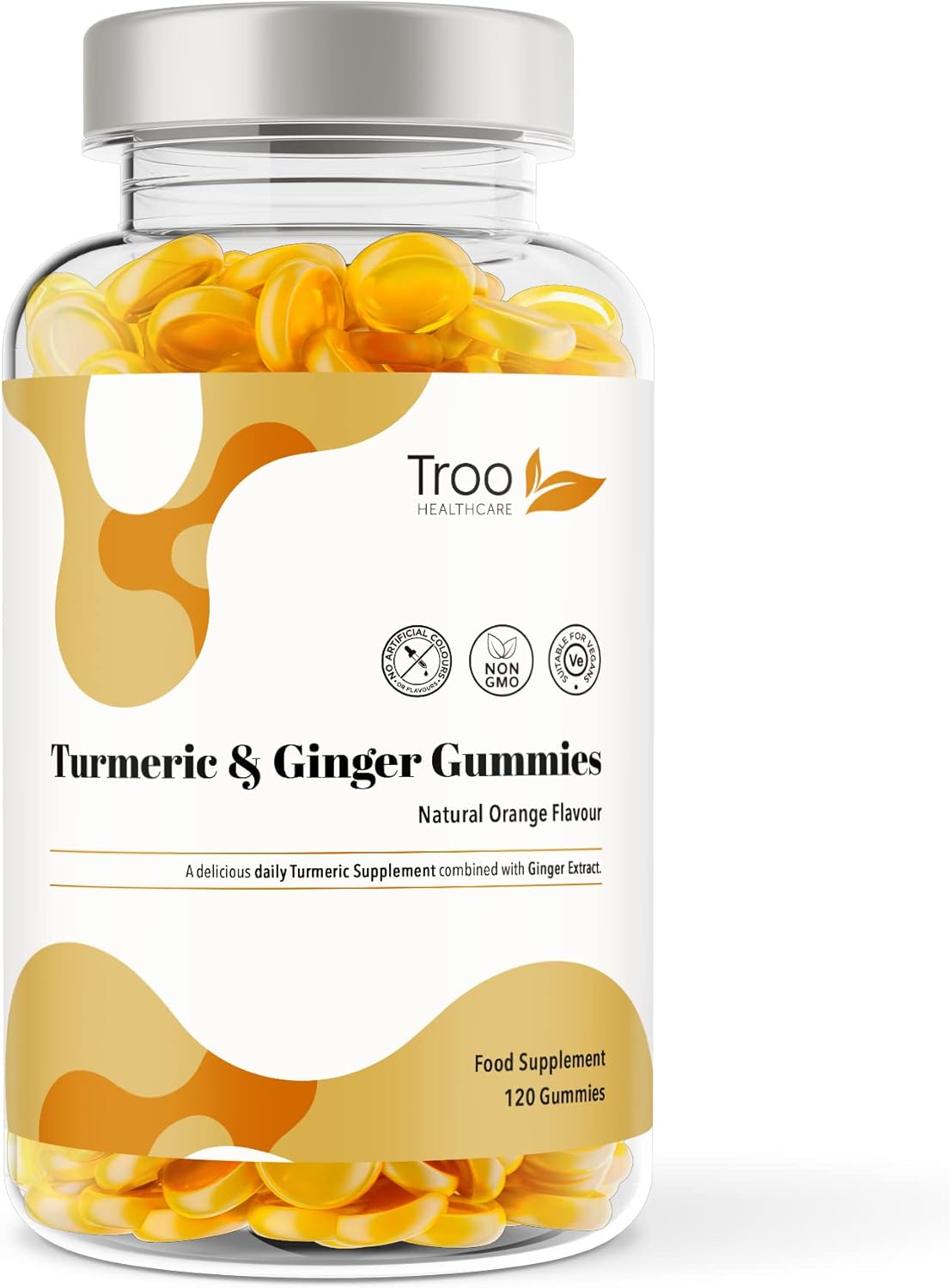 Troo Health Care Turmeric Curcumin with Ginger - 120 Natural Orange ...