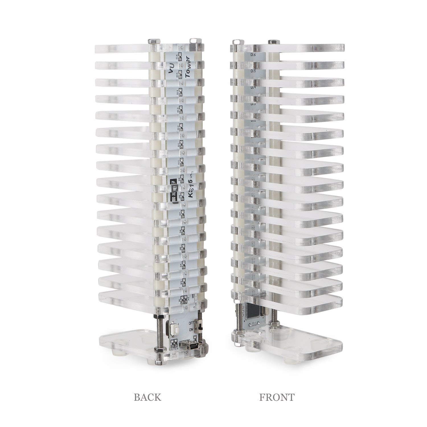 Facmogu Music Audio Spectrum Analyzer Kit, USB 5V LED Fantasy Acrylic ...