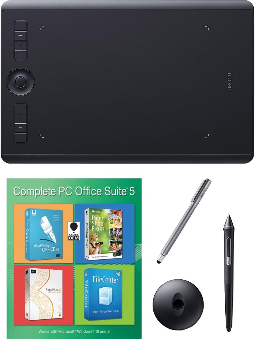 Amazon.com: Wacom PTH660 Intuos Pro Medium Creative Pen Tablet, Black Bundle with Corel ...