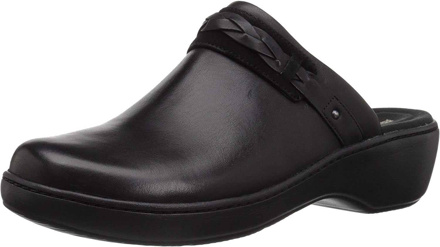 Clarks Women's Delana Abbey Clog, Black Leather, 7 UK : Amazon.co.uk ...