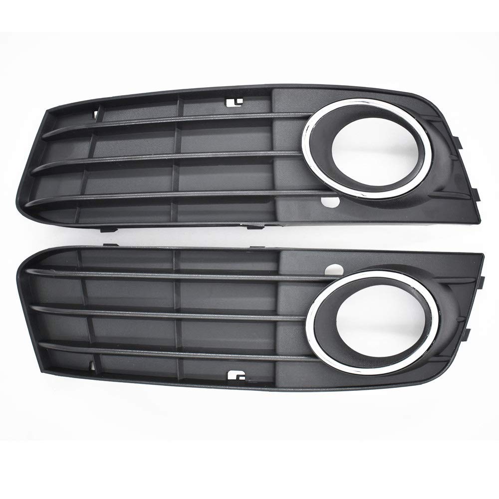 Pair Front Bumper Fog Light Grilles Grill Cover Replacement for Audi A4 ...