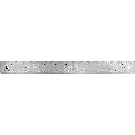 Westcott Stainless Steel Office Ruler with Non Slip Cork Base, 12 inch ...