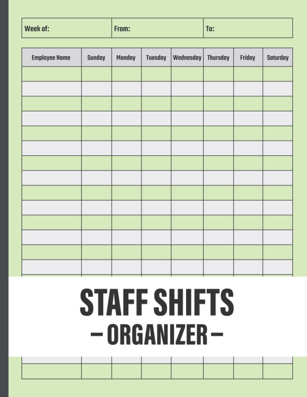 Staff Shifts Organizer: Employees Daily Time Sheet Log Book, Employee ...