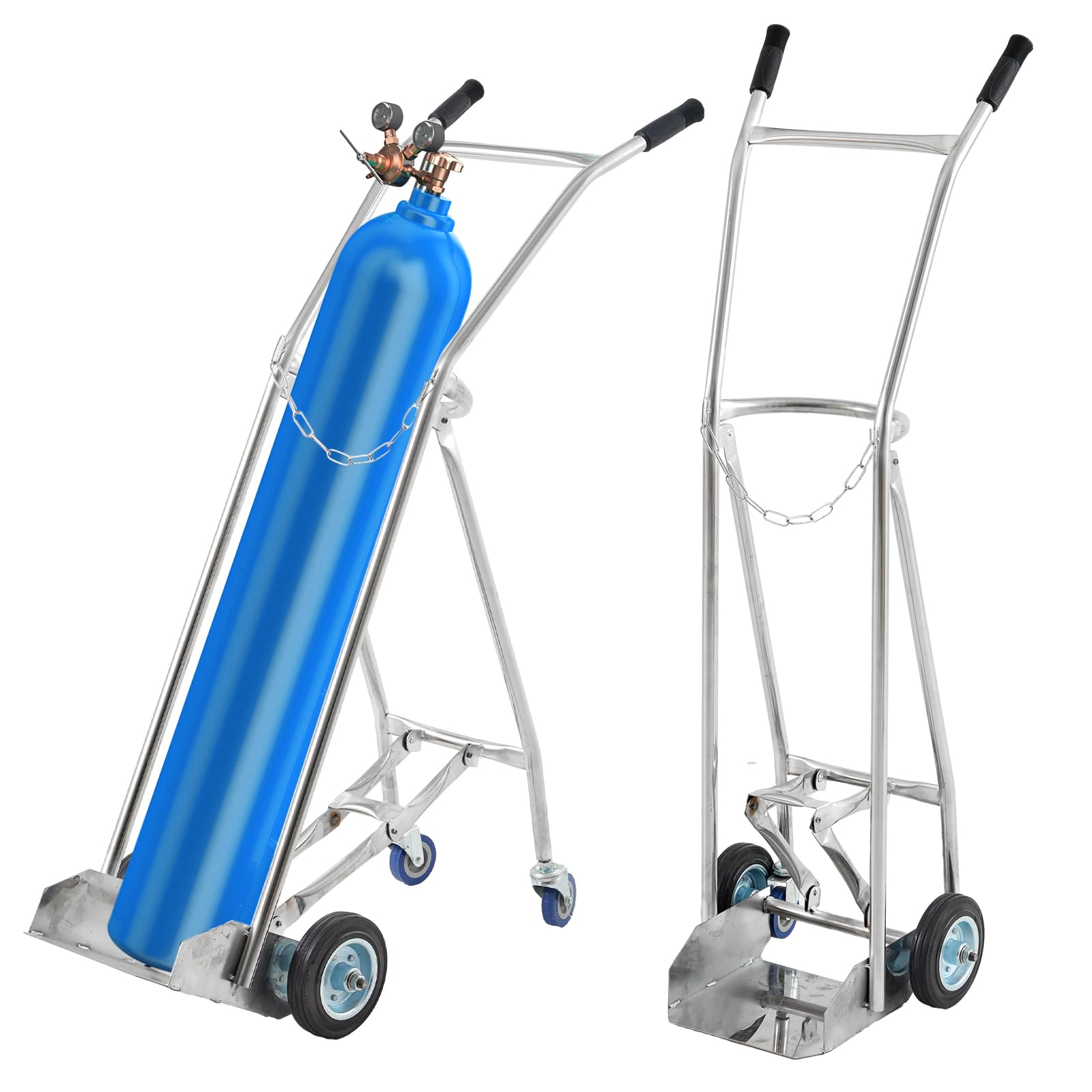 Buy Oxygen Tank Cart Dolly with Retractable Wheels Propane Tank Cart ...