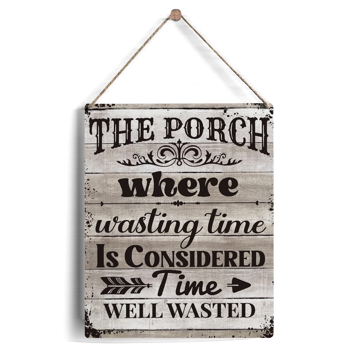 Amazon.com: Porch Sign Gifts, Rustic the Porch Where Wasting Time ...