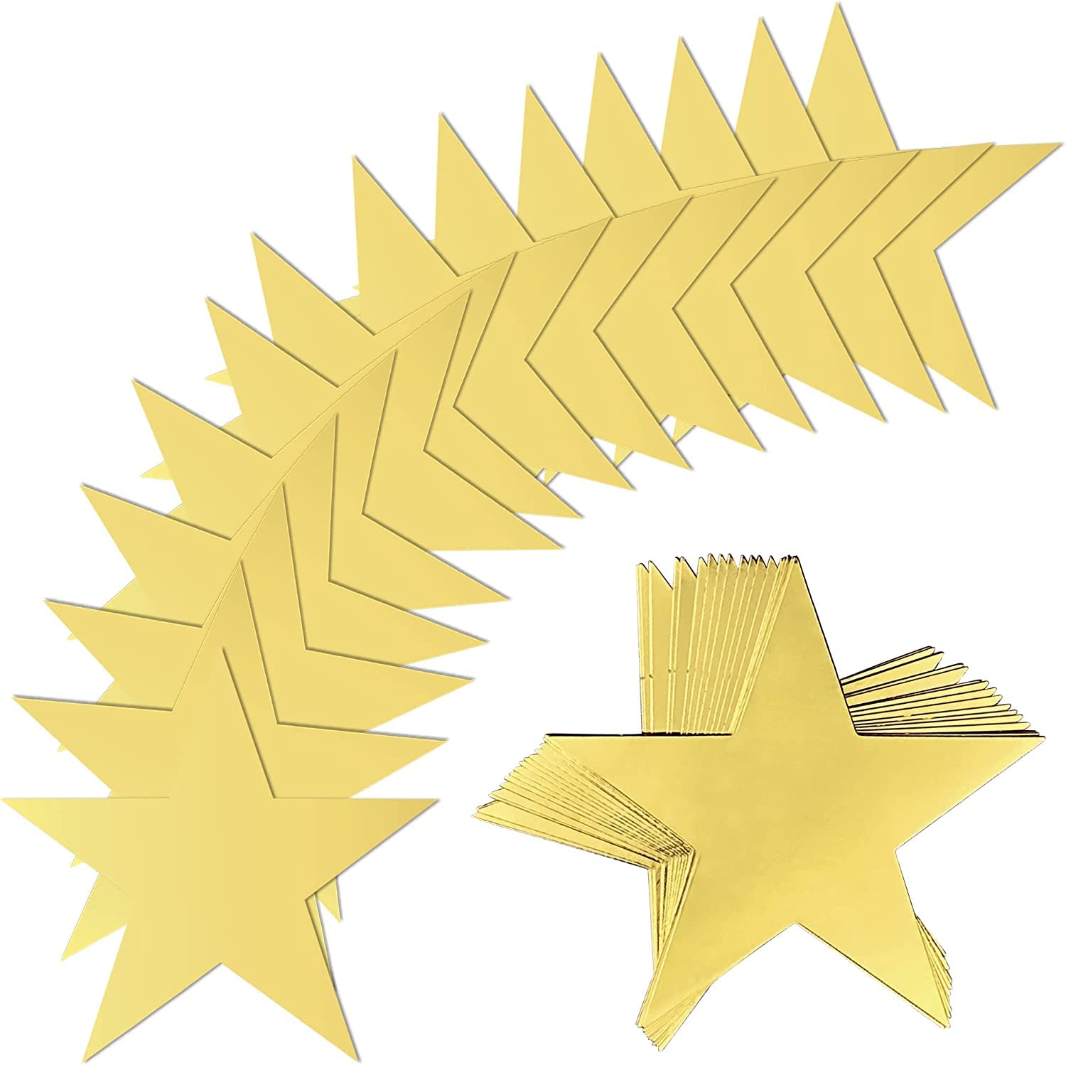 Itsyyboo 10 Pcs 5 Inch Gold Metallic Star Cutouts Printed | Desertcart ...