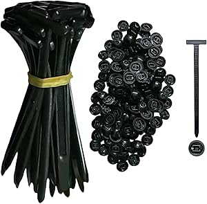 Amazon.com: 100PCS Nylon Universal Cable Tie Buckle- Self-Locking Zip Ties Holder with Pin ...