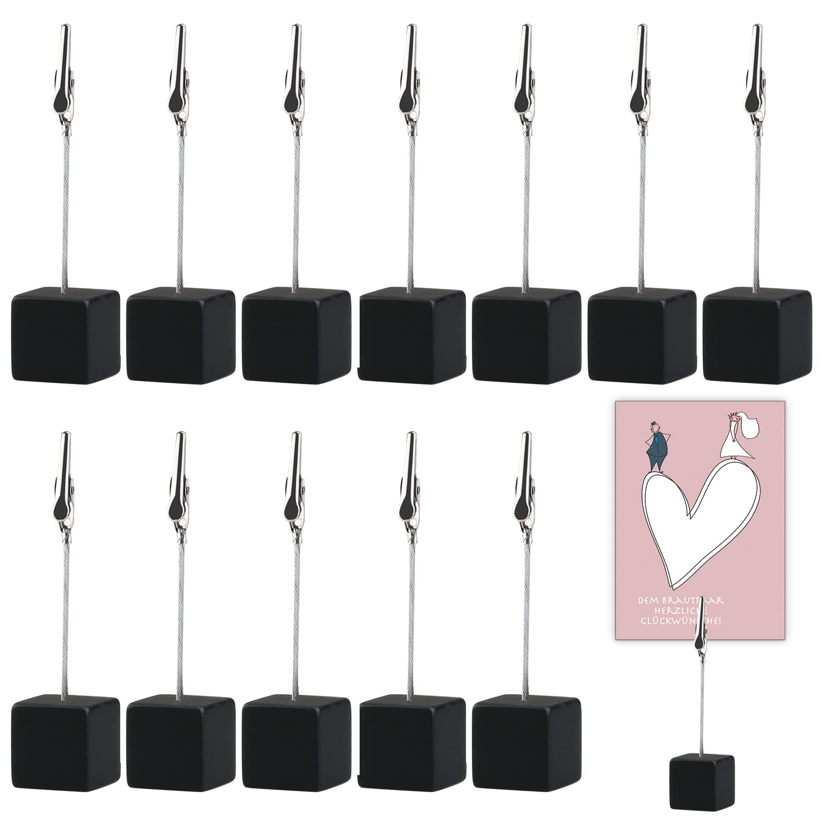 Memo Clip Holder, 12 Pieces Stand Wooden Card Table, Picture Holder ...