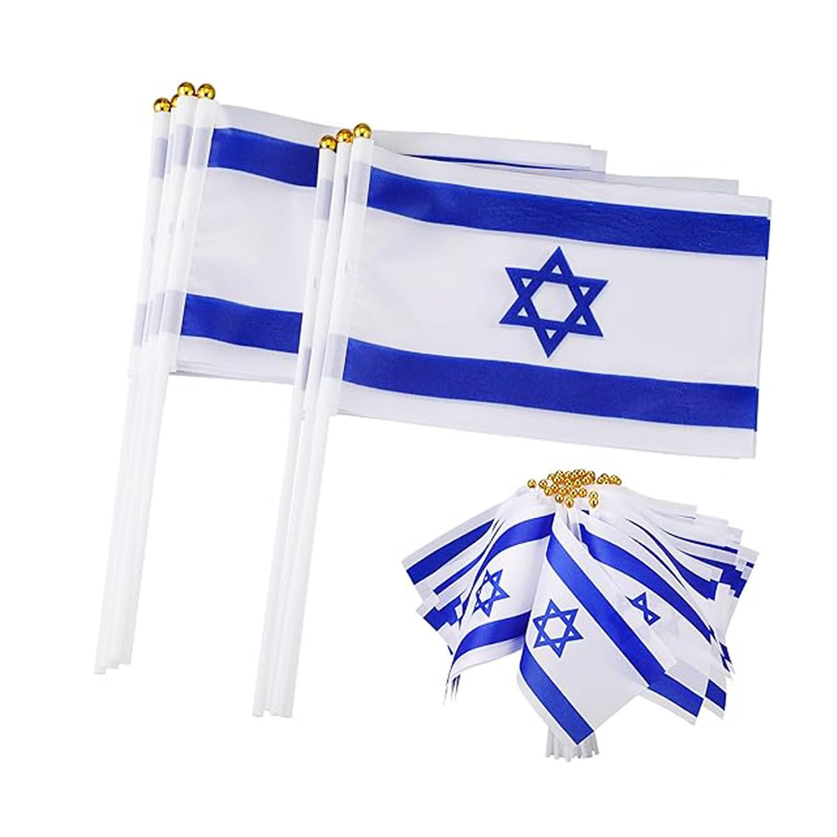 Amazon.com: 30 Pack Hand Held Small Mini Flag Israel Flag Israeli Flag ...