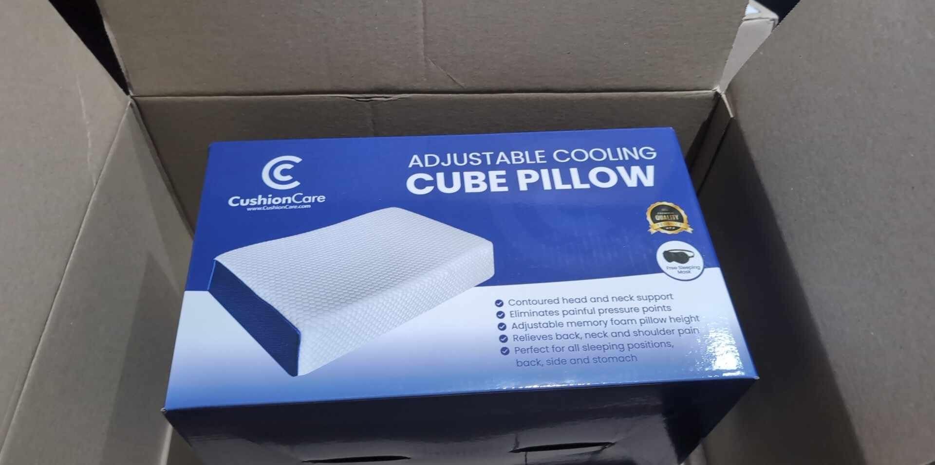 Cube Pillow for Side Sleepers – Adjustable Height 4–5" – Cooling Memory ...