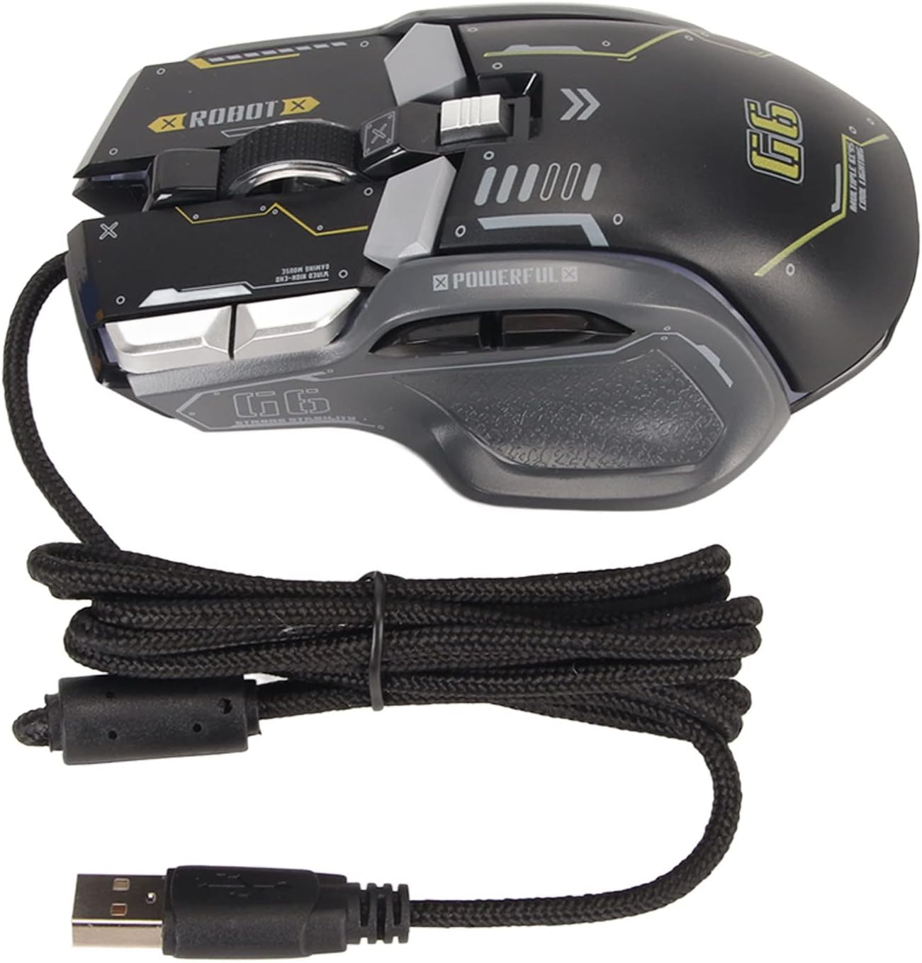 Amazon.com: Pssopp Wired Gaming Mouse, 10 Button Macro Programmable ...