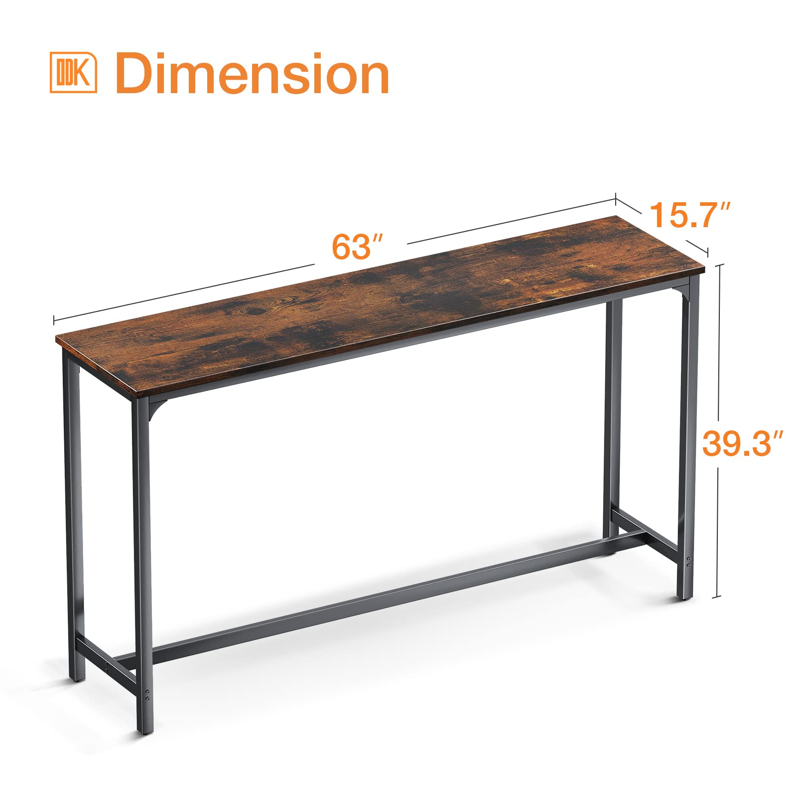 ODK 63" Bar Table, Bar Height Pub Table