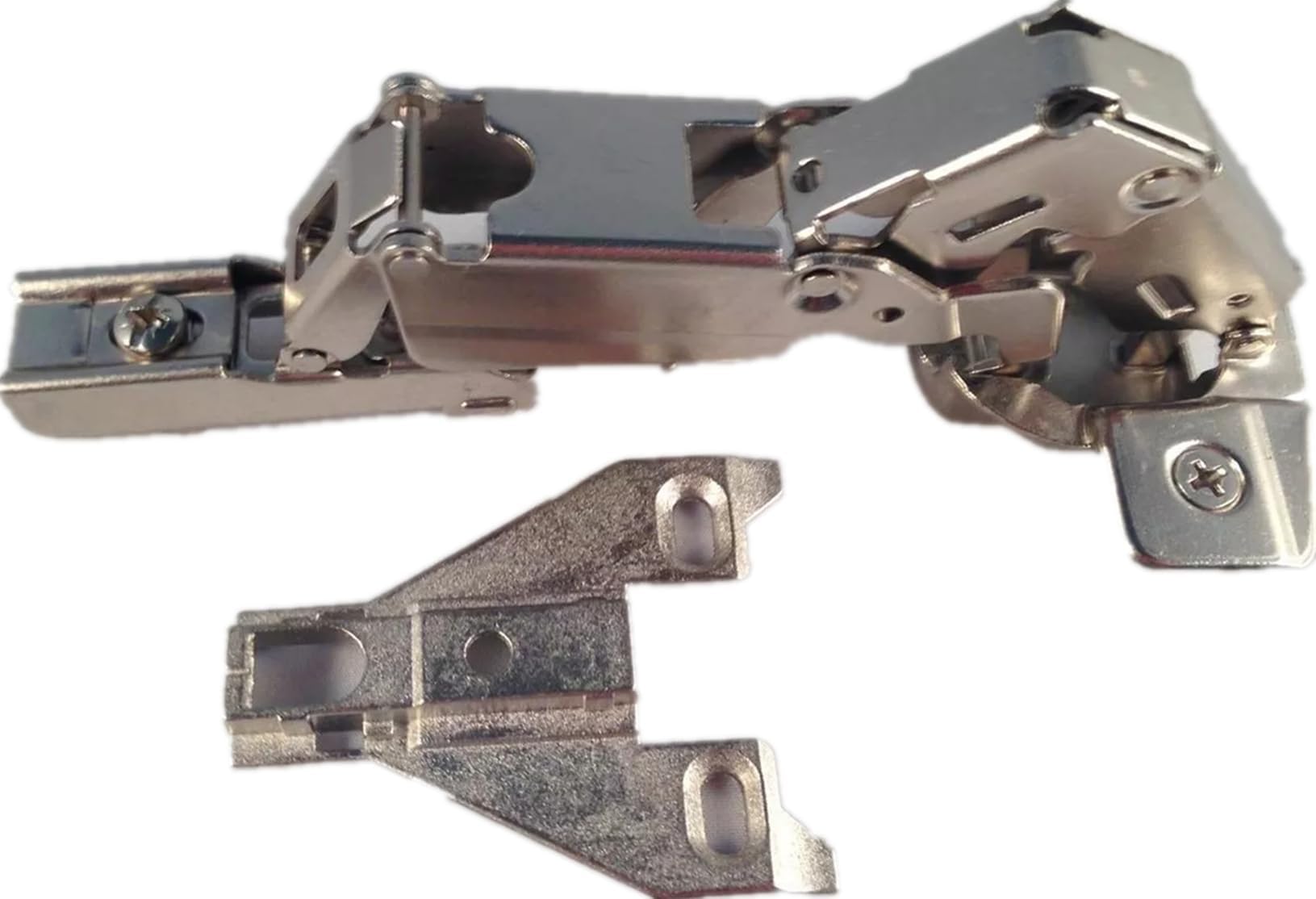Mounting Plate, 0 mm, Face Frame, Euro Concealed, Nickel - Cabinet And ...