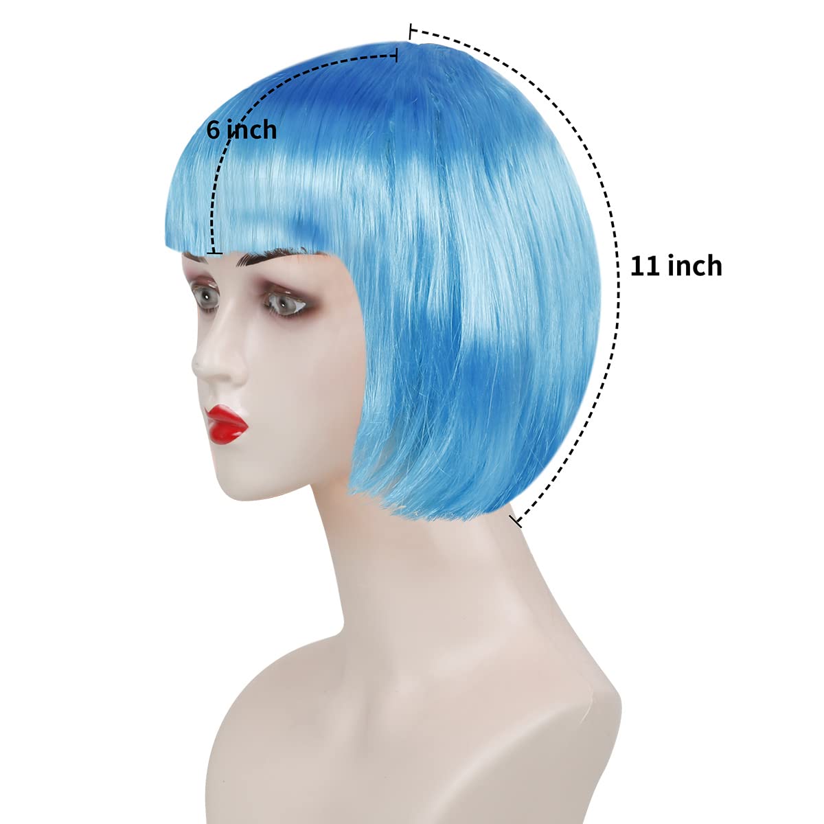 Snapklik.com : Light Blue Short Bob Party Wigs-Synthetic Women Girl ...
