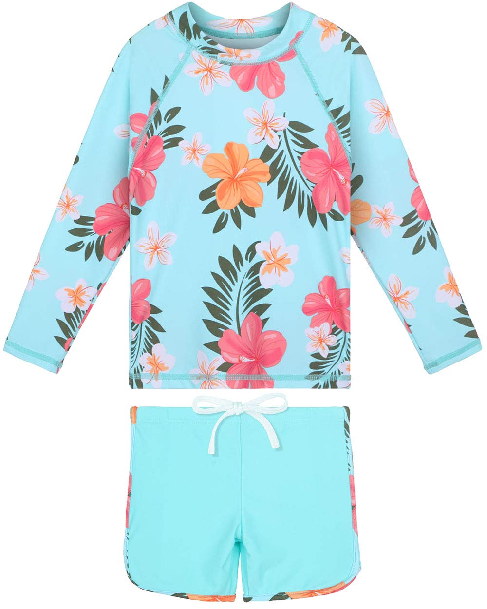 Snapklik.com : Girls Rash Guard Set Two Piece Long Sleeve Swimsuit UPF ...