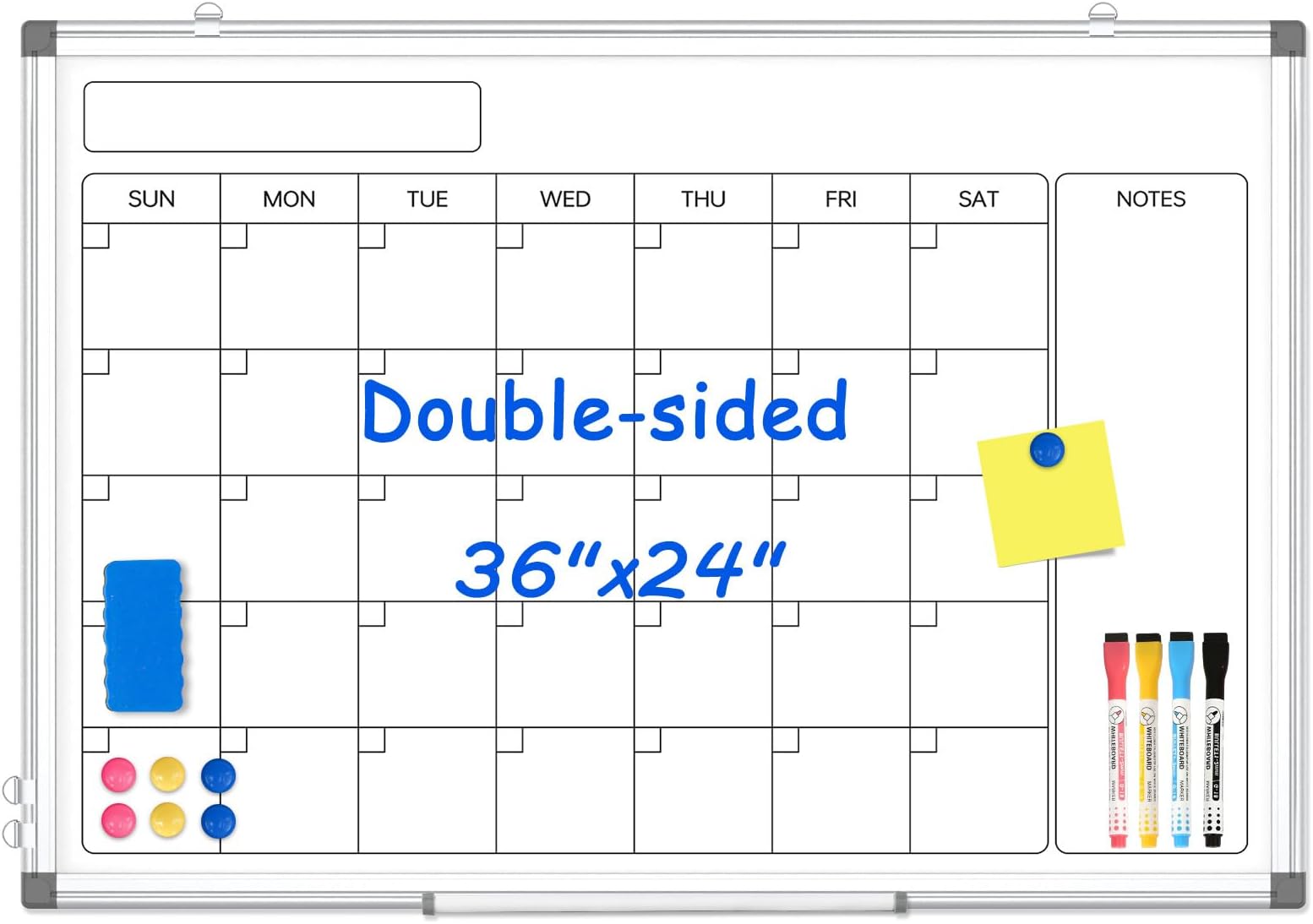 Amazon.com : Magnetic Dry Erase Calendar Whiteboard for Wall 36"x24 ...