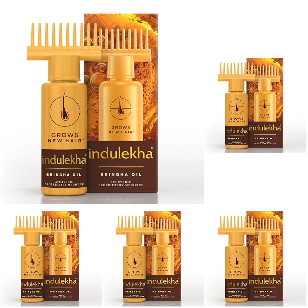 Indulekha Bringha Hair Oil Selfie Bottle 100ml (5 Pack) by Indulekha : Amazon.co.uk: Beauty