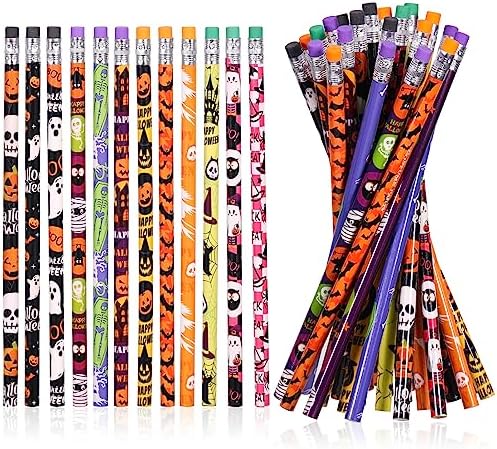 Amazon.com : emzrivo 24 Pieces Halloween Pencils with Eraser Assortment ...