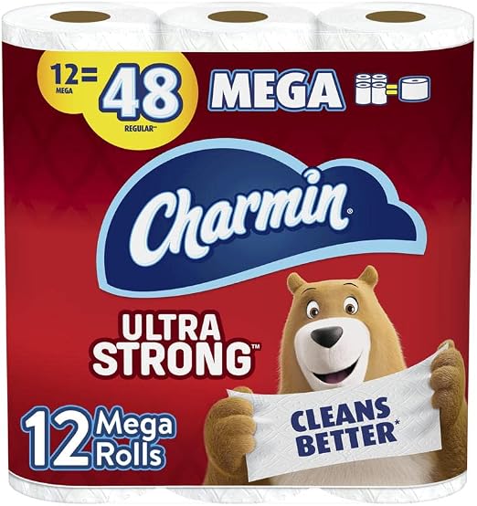 Charmin Ultra Strong Papel Higiénico 12 mega rollos = 48 rollos ...