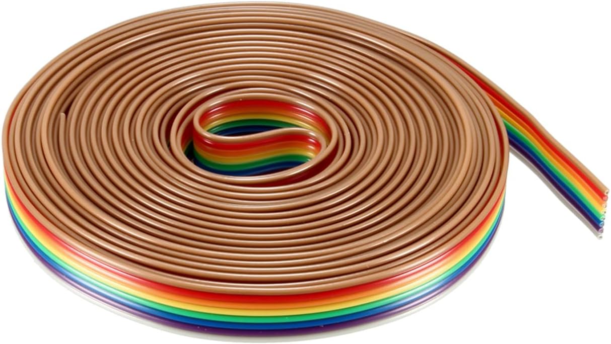Amazon.com: Glarks 10ft / 3m 10/14/16/20 Wire Rainbow Color Flat Ribbon ...