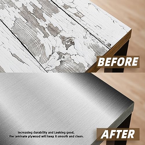Snapklik.com : Grey Silver Wood Veneer, Brushed Aluminum Laminate 24" X ...