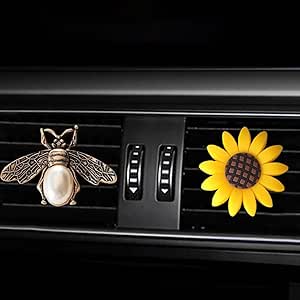 Car Diffuser Vent Clip Cute Car Air Freshener Sunflower and Bee,Gift ...