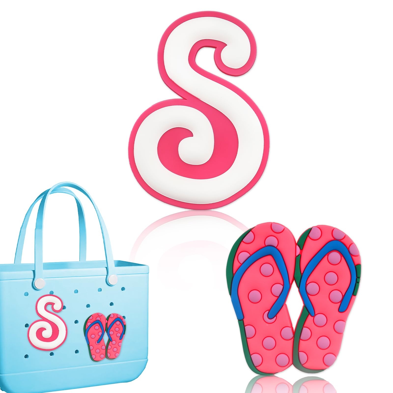 Amazon.com: Pink Letter Charms for Bogg Bag, Alphabet Lettering ...