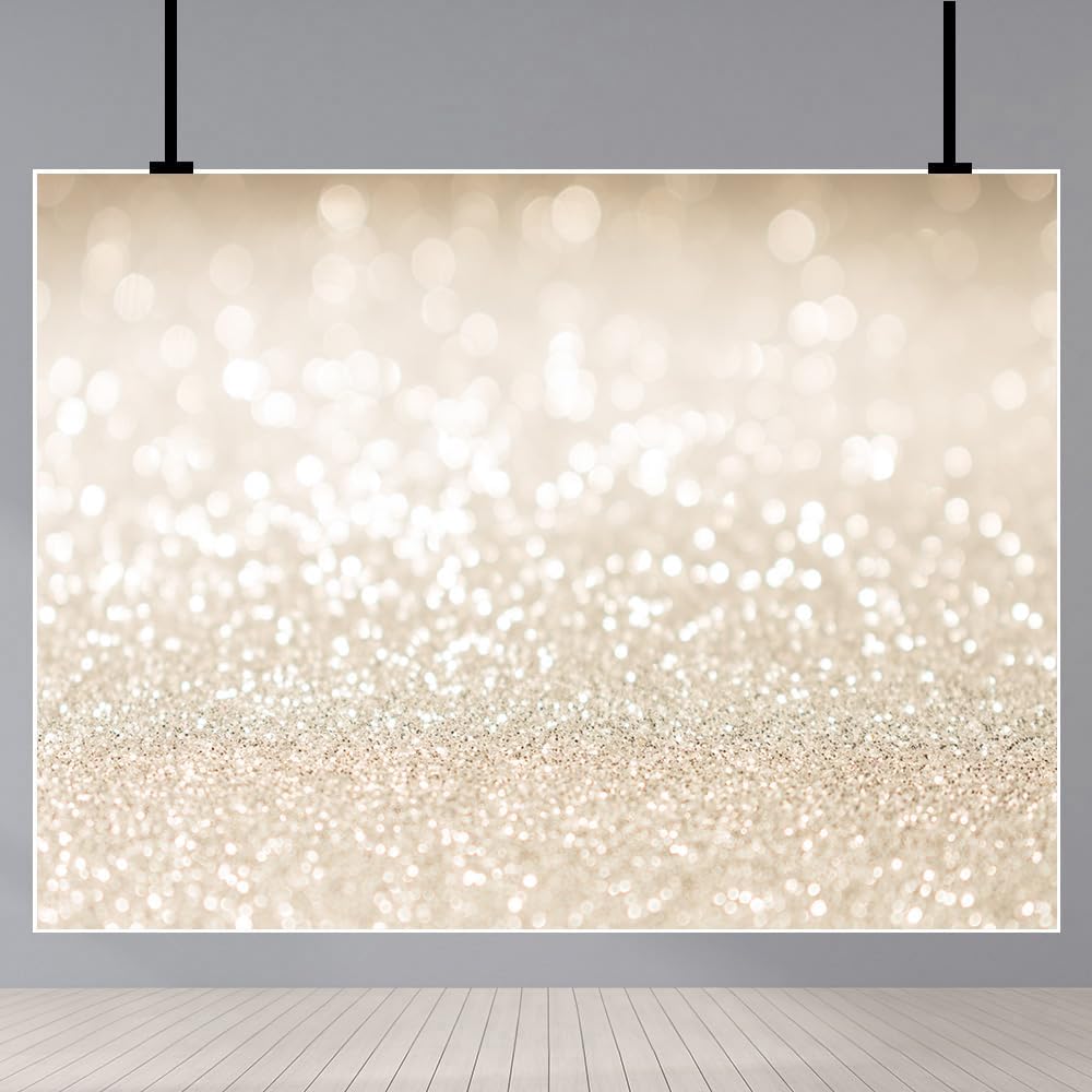 Amazon.com : Bokeh Wedding Backdrop White Glitter Gold Spots Wedding ...