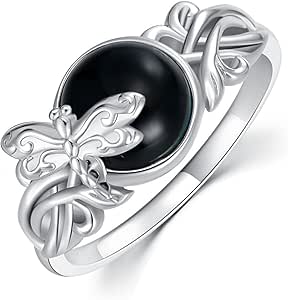 Amazon.com: Midari Mood Rings for Women 925 Sterling Silver Dragonfly ...
