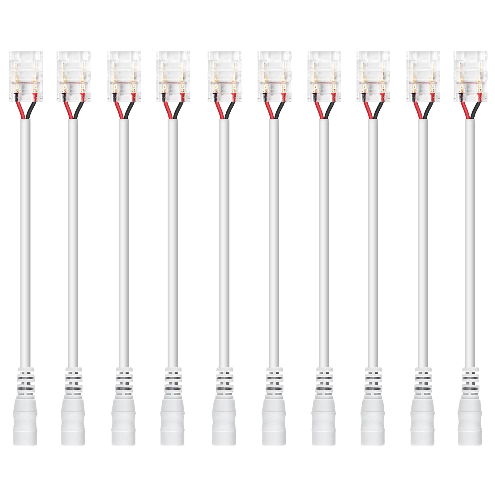Snapklik.com : LED Connectors 2Pin 10mm, 10 PCS DC Female Plug ...