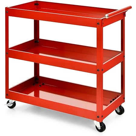 Amazon.com: Happytools 3-Tier Rolling Cart, 330 lbs Capacity Utility Cart with 4 Swivel Wheels ...