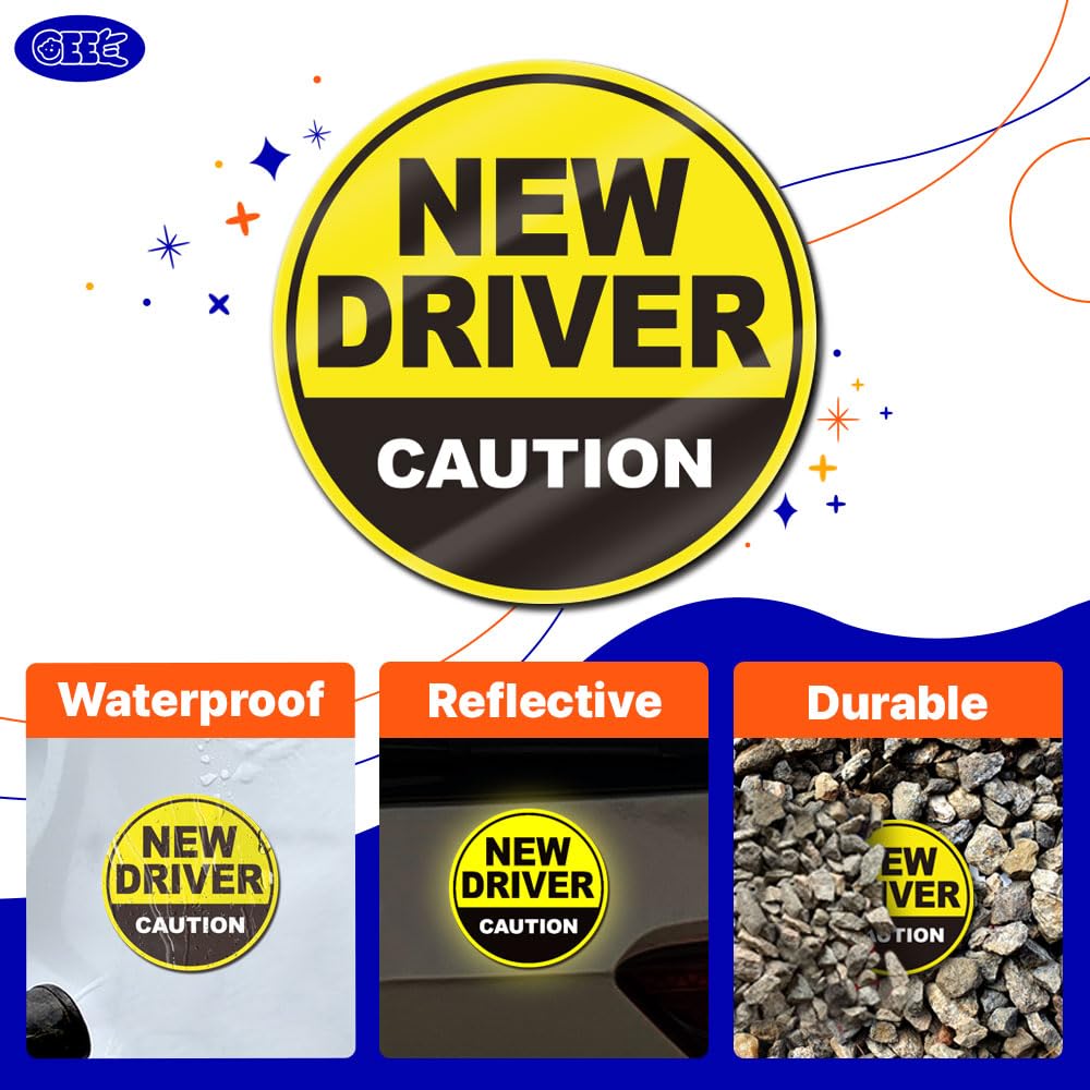 Snapklik.com : GEEKBEAR New Driver Car Magnet - Colorful, Reflective ...