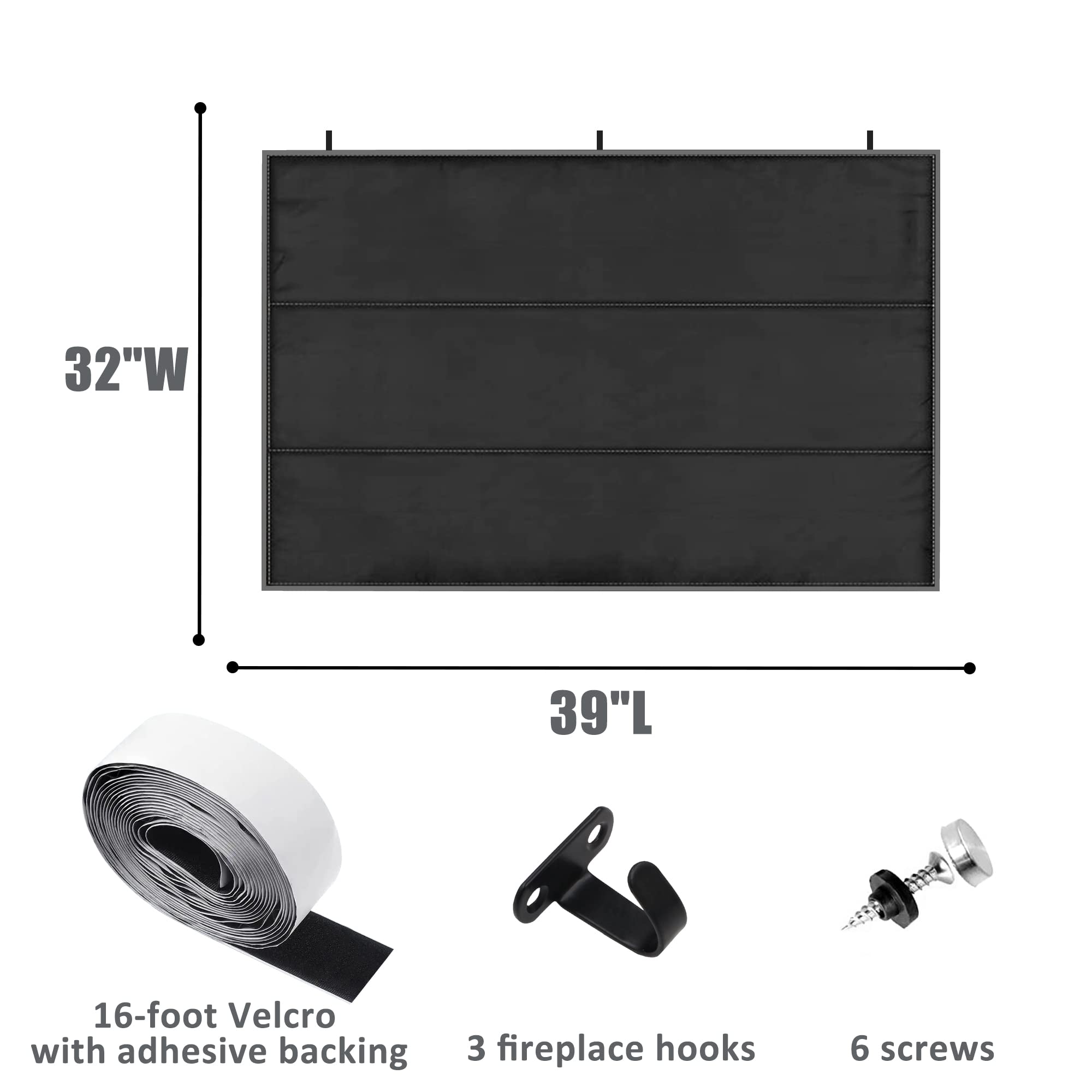 Snapklik.com : Fireplace Cover, 39 X 32 In Fireplace Blanket, Indoor ...