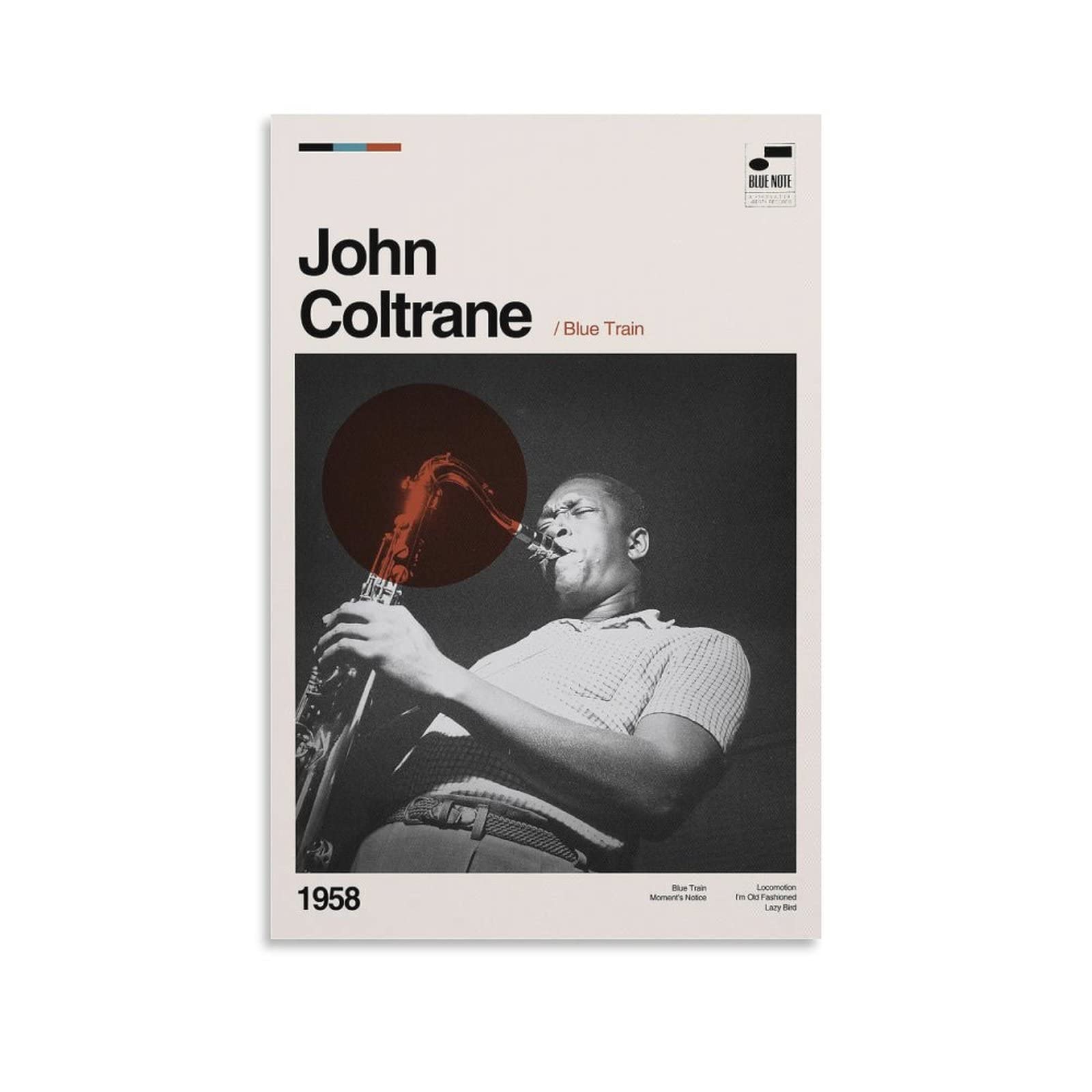 John Coltrane Poster Blue Train Album Cover Large Print John Coltrane