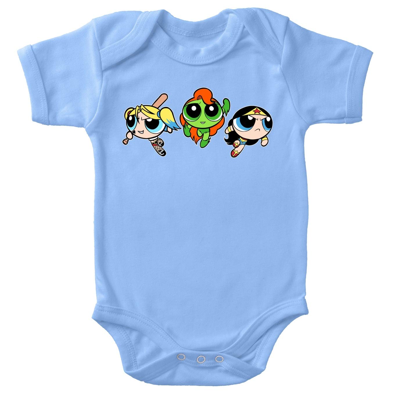 Buy OKIWOKI Funny Powerpuff Girls - Super Heroines Blue Baby Bodysuit ...