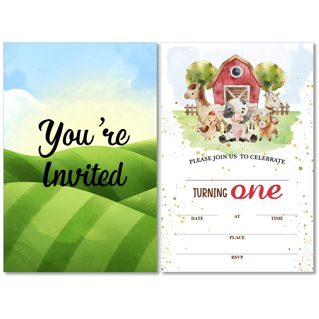 Farming Birthday Surprise Party Invitations Rustic Wooden Background