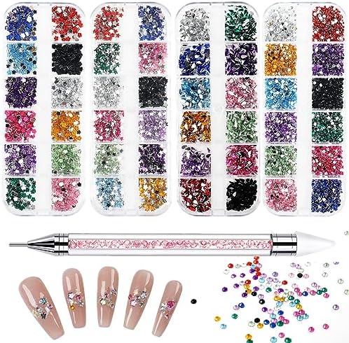 Amazon.com: Anezus 6800Pcs Nail Art Rhinestones Nail Stone Gems Design ...