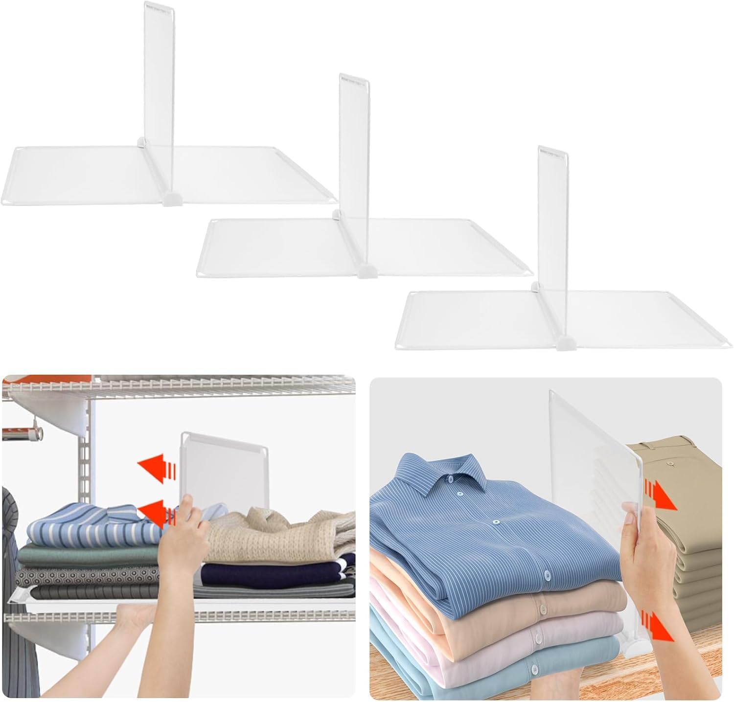 Amazon.com: Shelf Dividers for Closet Organization, Portable Closet ...
