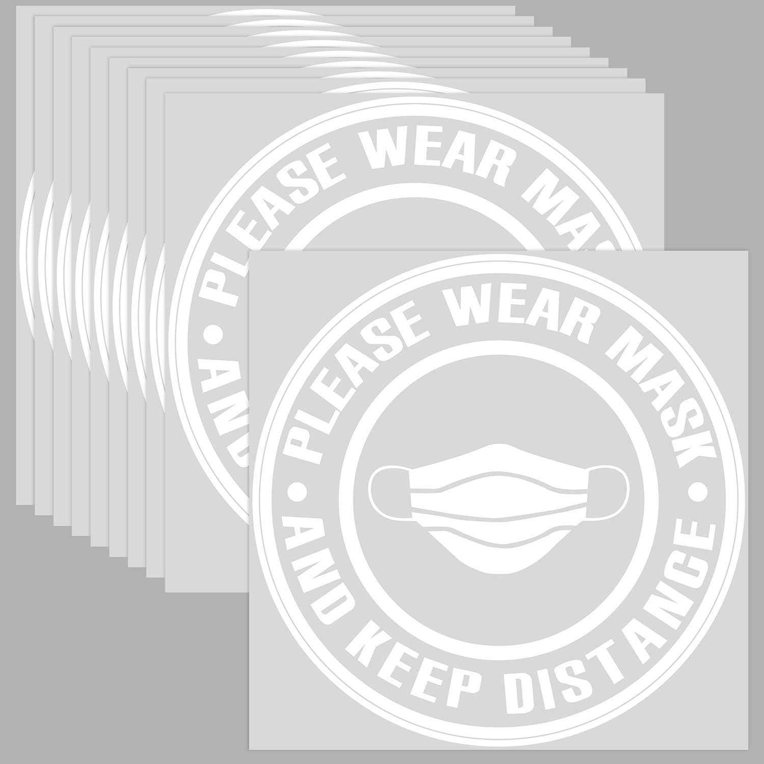 Amazon.com: 10 Pieces Please Wear Face Covering and Keep Distance ...