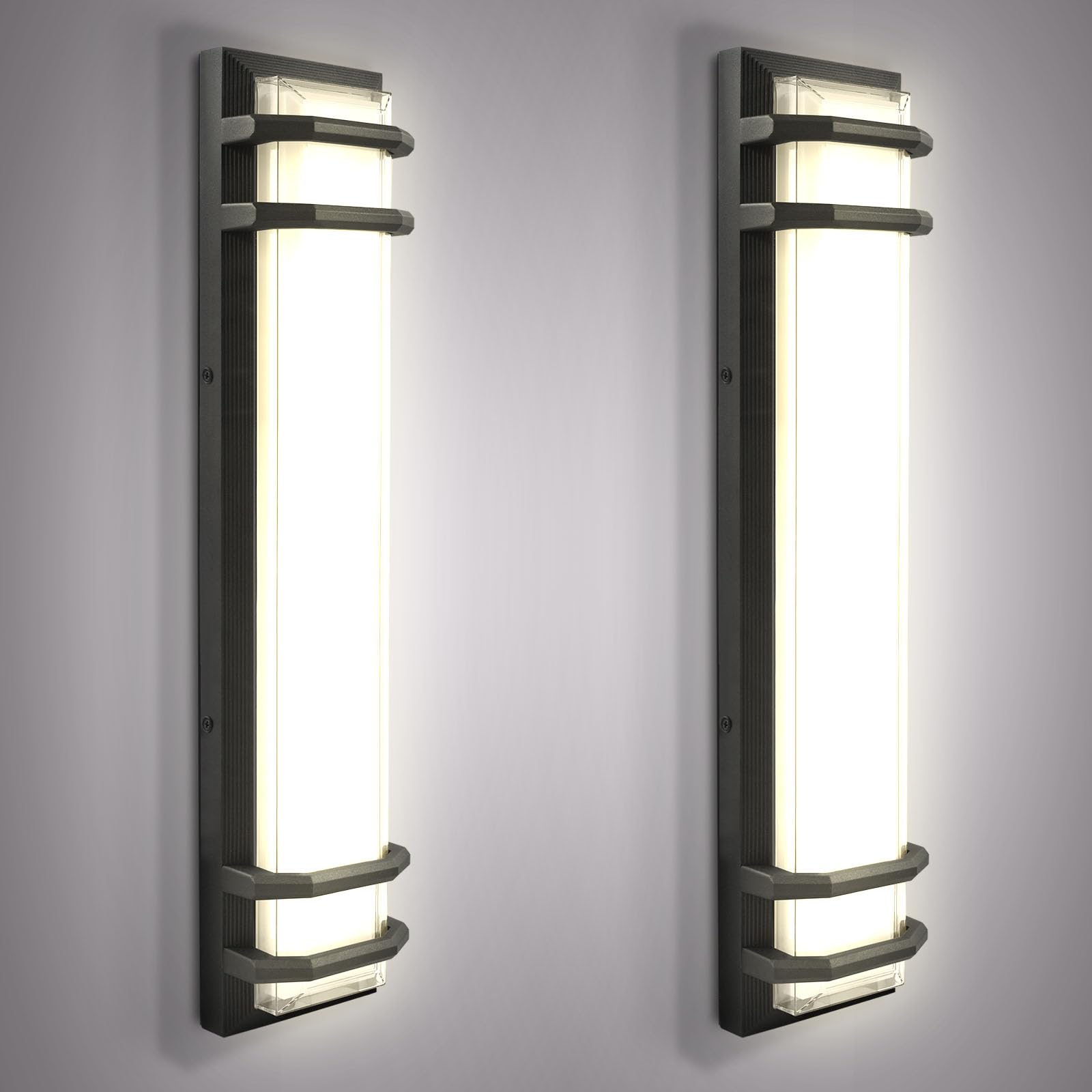 LUXRITE LED Outdoor Wall Lights, 23.62in Modern Outdoor Wall Sconces ...