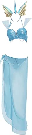 Amazon.com: haikyuu Women Mermaid Bikini Set with Wrap Skirt Cosplay ...