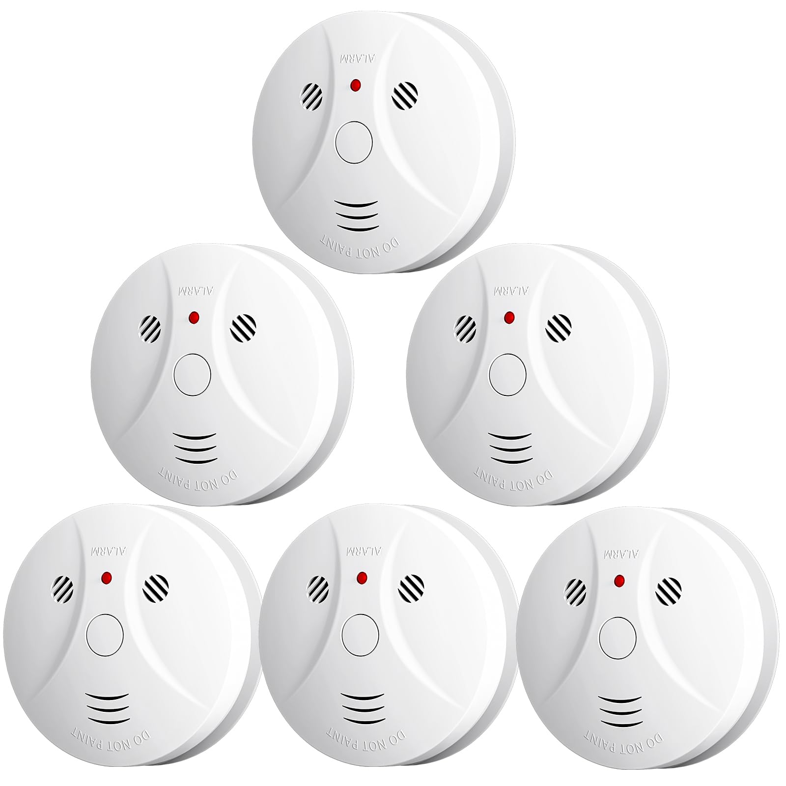 6 Pack Combination Smoke and Carbon Monoxide Detector Battery Operated ...