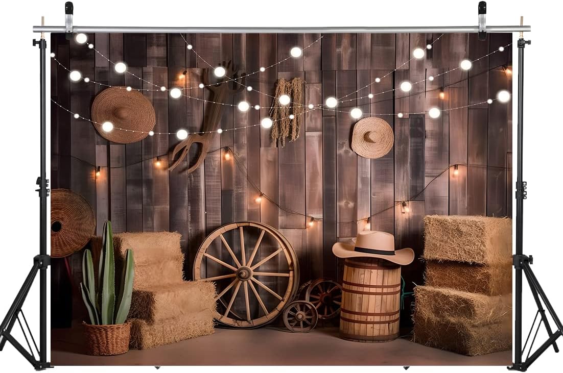 Amazon.com : YYTDY 7x5FT Western Cowboy Backdrop Log Cabin Barn Retro ...