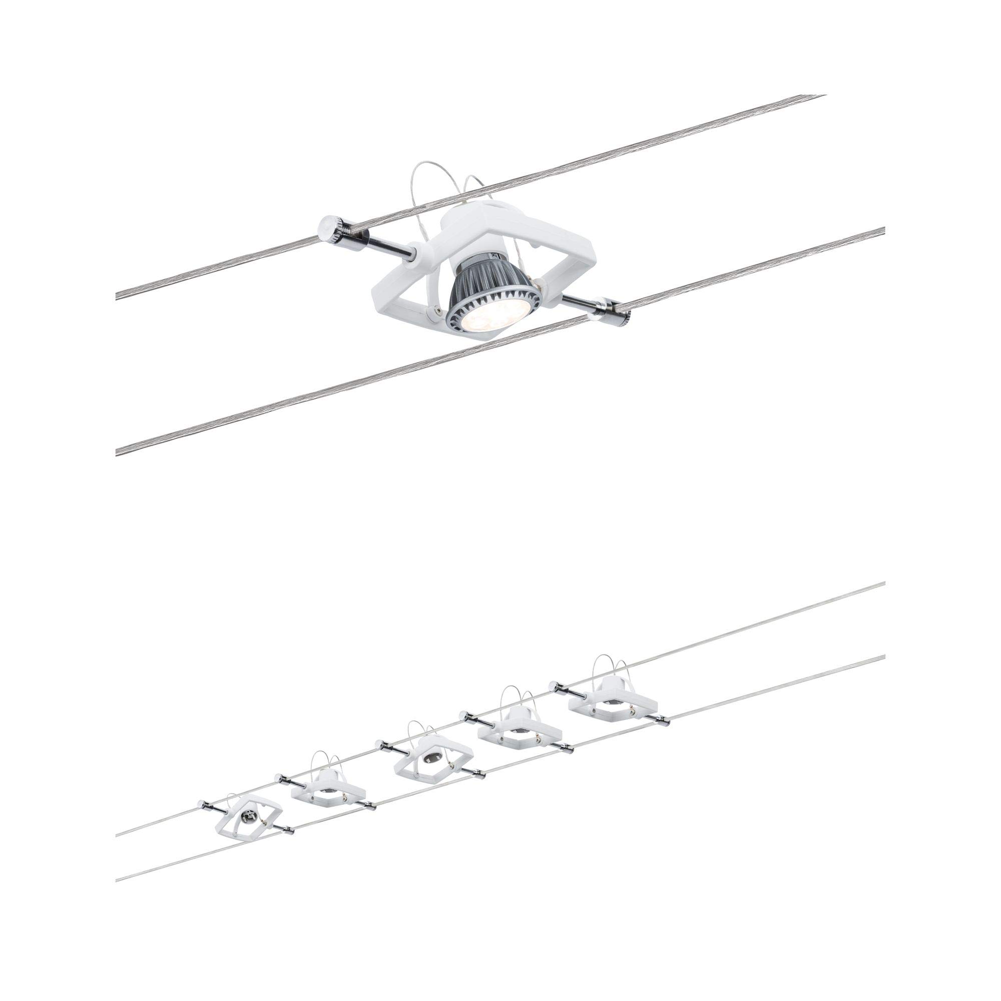 Paulmann 94134 Cable Lighting System – Mac II White Cable Lamp, 5 Spots ...