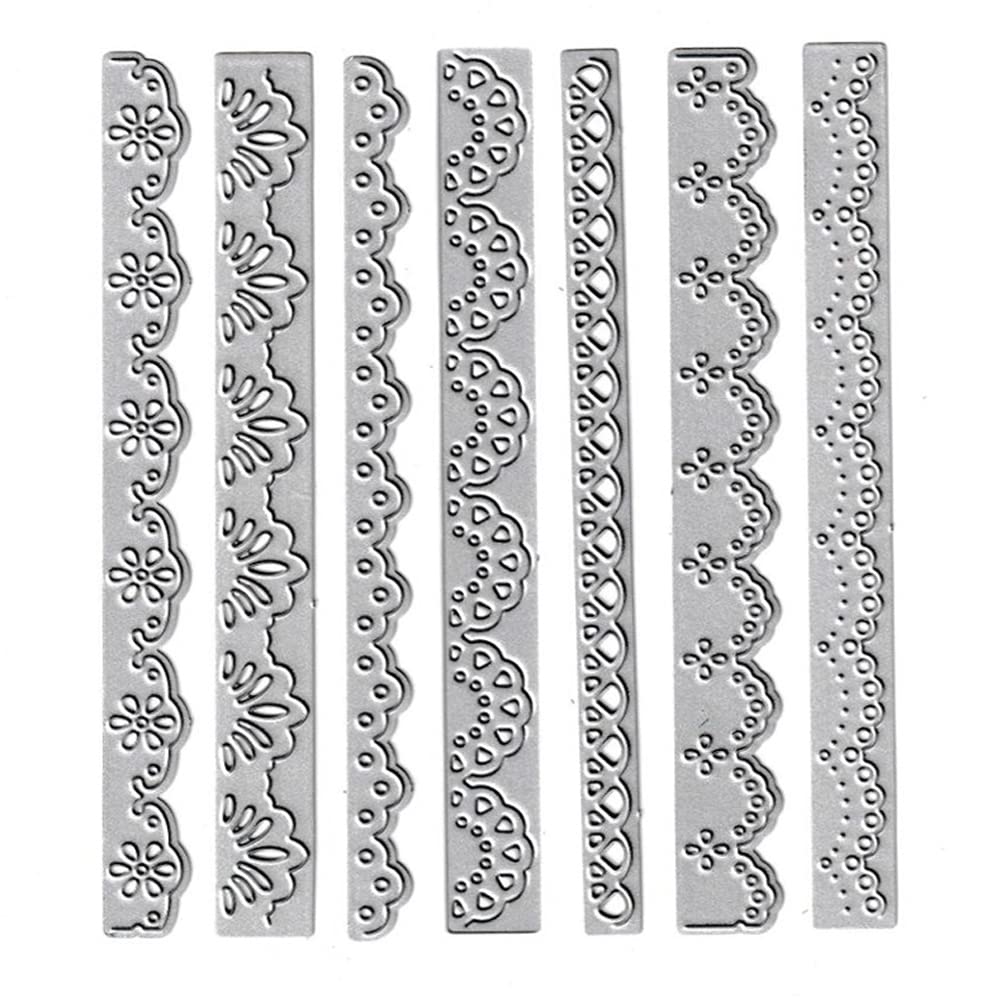 Amazon.com: Metal 7pcs Flower Decorative Border Lace Die Cuts, Flower ...