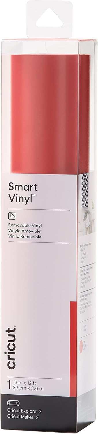 Amazon.com: Cricut Smart Removable Vinyl (13in x 12ft, Red) for Cricut ...
