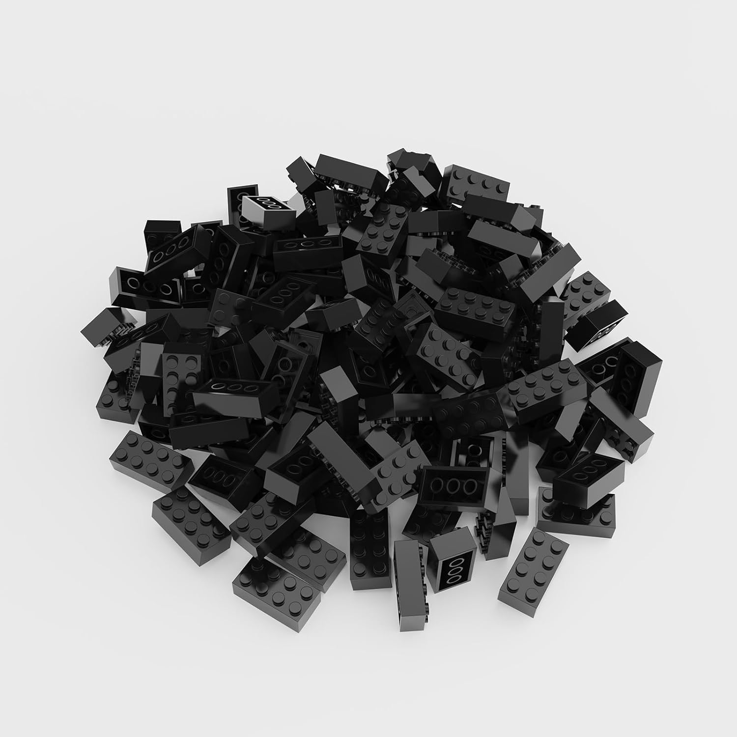 Amazon.com: 100 Piece Black Bricks Bulk, Black 2x4 Building Bricks Flat ...