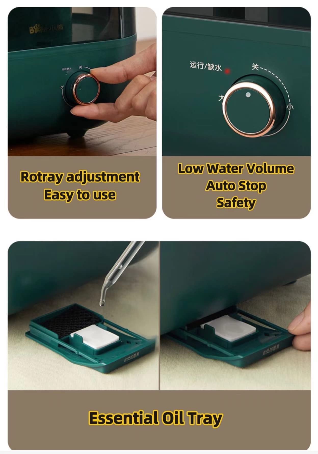 BEAR Humidifier-Cool Mist Humidifier for Bedroom (5L)-Top Fill Quiet ...